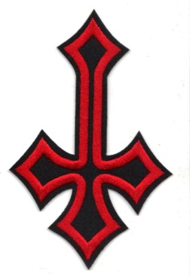Patch Inverted Gothic Red Cross Black Metal GOTH Satanic Baphomet ...