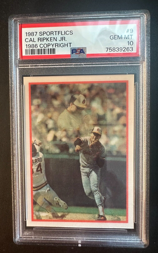 Cal Ripken JR. 1987 Sportflics 1986 Copyright Card #9 PSA 10 GEM MT ...