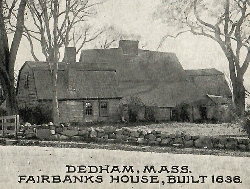 Vintage Postcard Divided Back Fairbanks House Built 1636 Dedham ...
