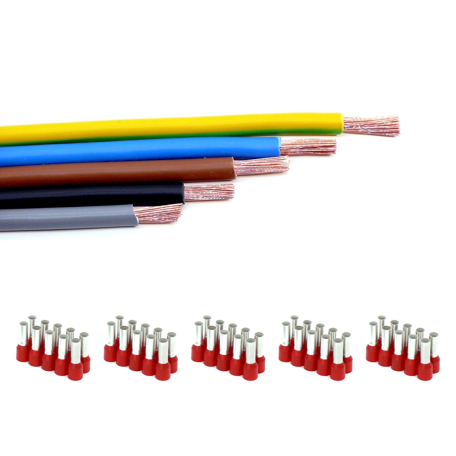 Verdrahtungssatz 10mm2 schwarz braun grau blau grün/gelb flexibel ...