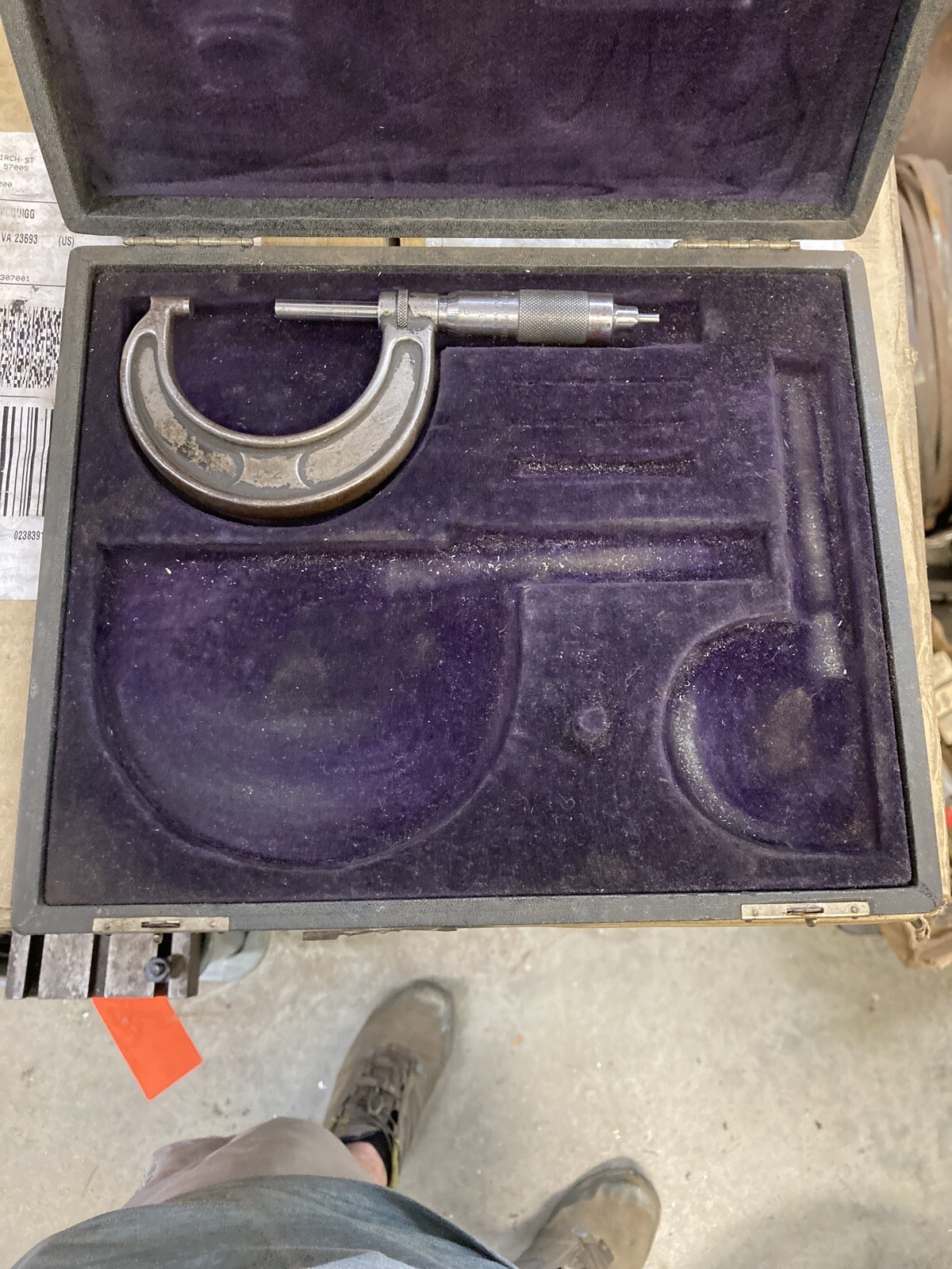 Brown & Sharpe Micrometer Set Case With 1-2” Micrometer Machinist Tool ...