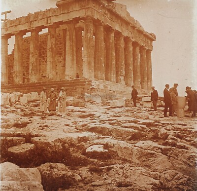 Greece Athens The Parthenon Photo Stereo PL52P2n25 Plate Glass Vintage ...