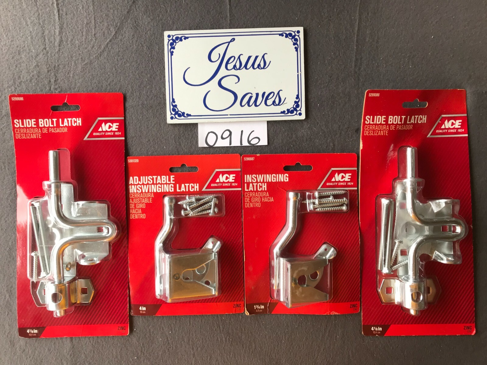 4 Pc. Ace Gate Hardware, Slide Bolt, Gate Latch 0916 | eBay