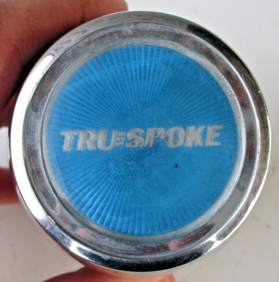 VTG 1970's 1980's Tru-Spoke Chrome Plastic Center Cap Blue Center ...