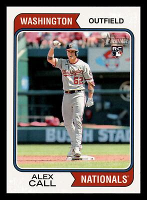 Alex Call RC 2023 Topps Heritage #354 Rookie Washington Nationals ...