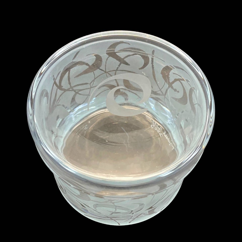 Michael Weems Etched Carved Crystal Elise Candy Dish Jar w/ Lid ...