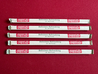 1950's, Coca-Cola, "Un-Open", Twin Paper Drinking Straws Packet (Scarce ...