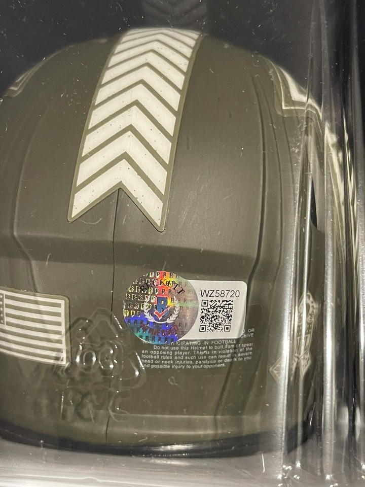 DRAKE LONDON AUTOGRAPHED MINI HELMET Salute To Service BECKETT Auto ATL ...