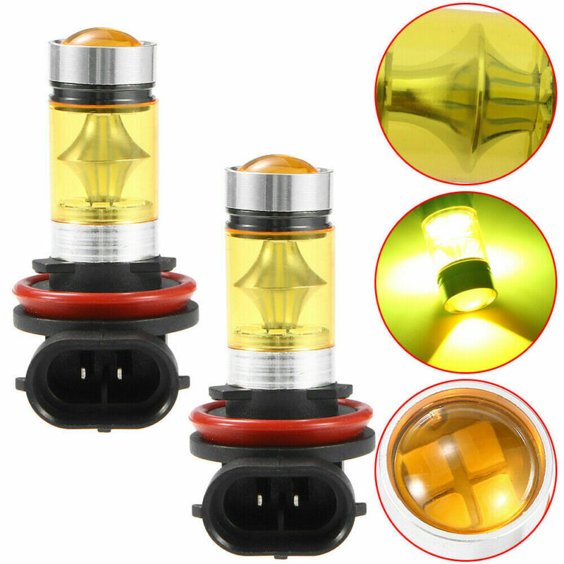 Pair LED Fog Light Bulbs H8 H11 Amber 6000K Yellow Driving Lamp Bulb ...