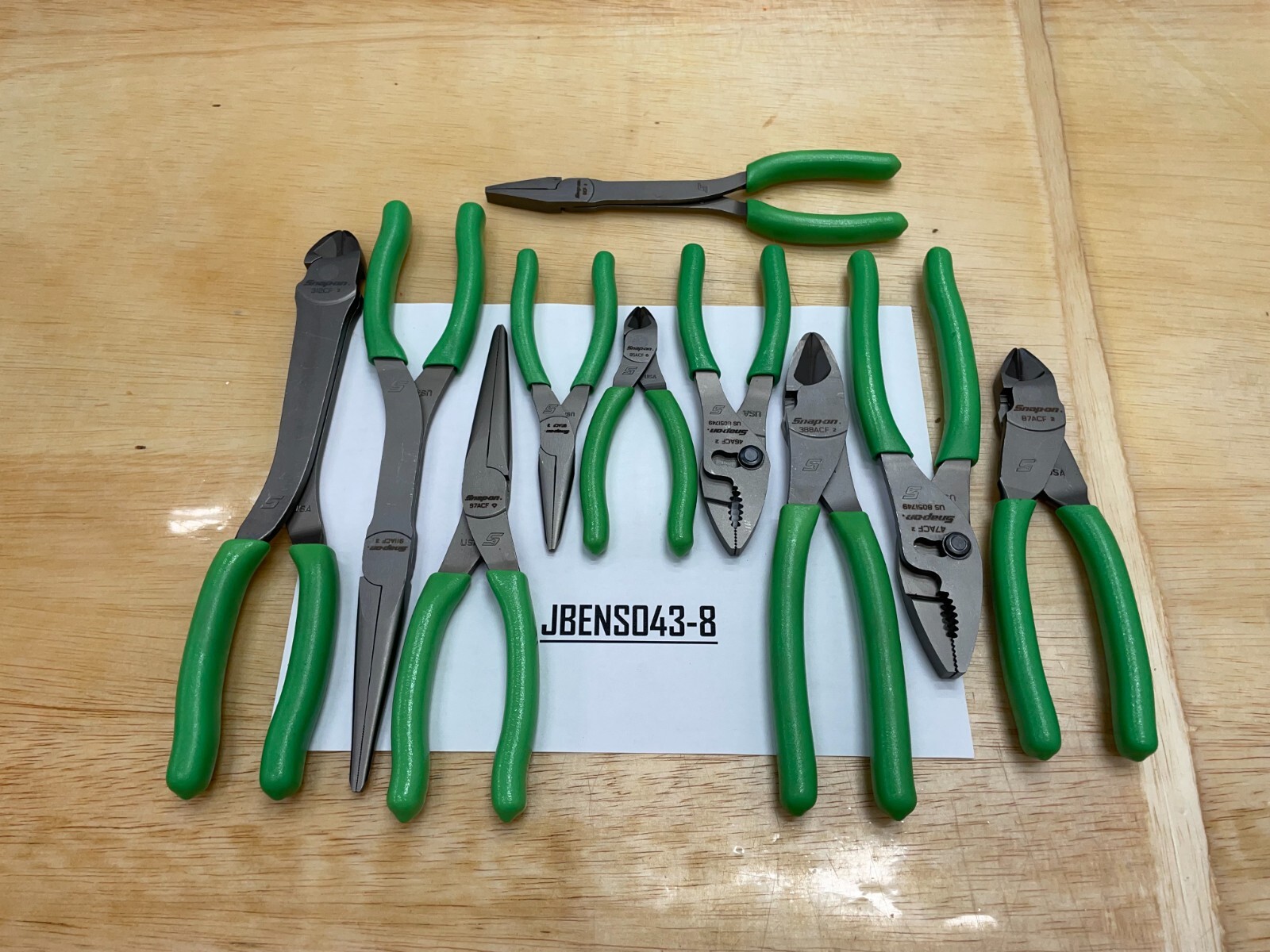 Snap-On Tools USA NEW 10 Piece GREEN Soft Grip Mixed Assorted Pliers Lot Set | eBay