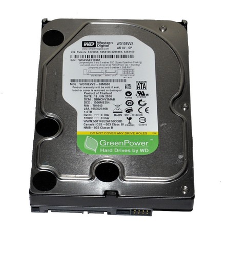 Western Digital WD AV-GP WD10EVVS 1TB 5400 RPM 8MB Cache 3.5" SATA Hard ...