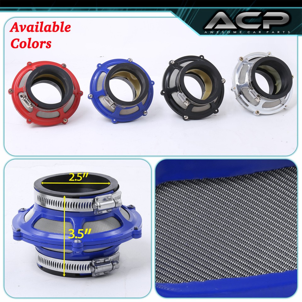 2.5" Cold Air Intake Bypass Valve Water Hydro Filter 63.5mm BLU | eBay