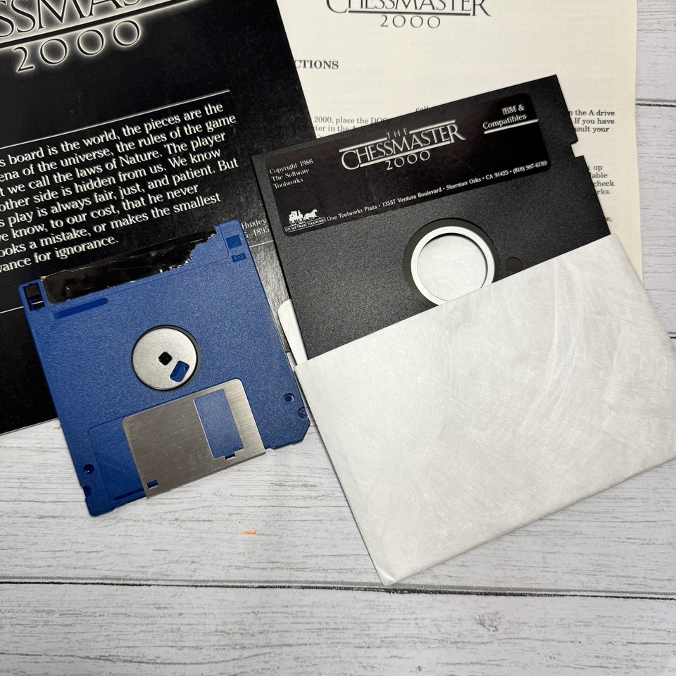 Vintage The Chessmaster 2000 IBM PC 3.5" and 5.25" Floppy Disk PC Game ...