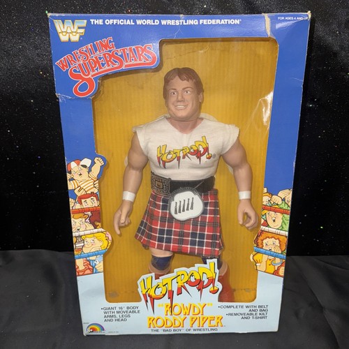 1985 LJN WWF WRESTLING Superstars 16" HOT ROD! ROWDY RODDY PIPER Figure ...