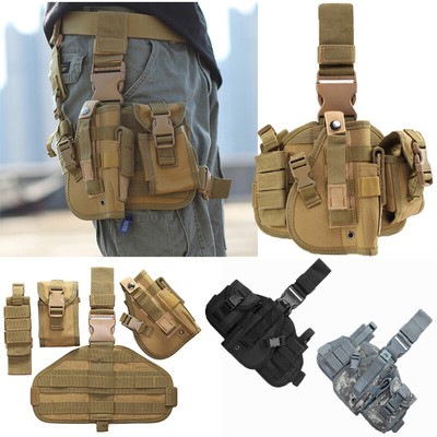 Tactical Military Drop Leg Holster Combat Molle Pack Pistol Gun Thigh ...