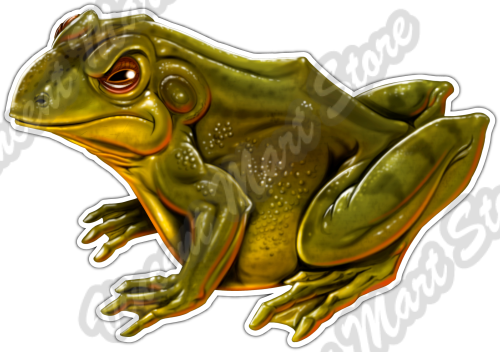 Bullfrog Frog Mascot Amphibian Wildlife Car Bumper Vinyl Sticker Decal ...