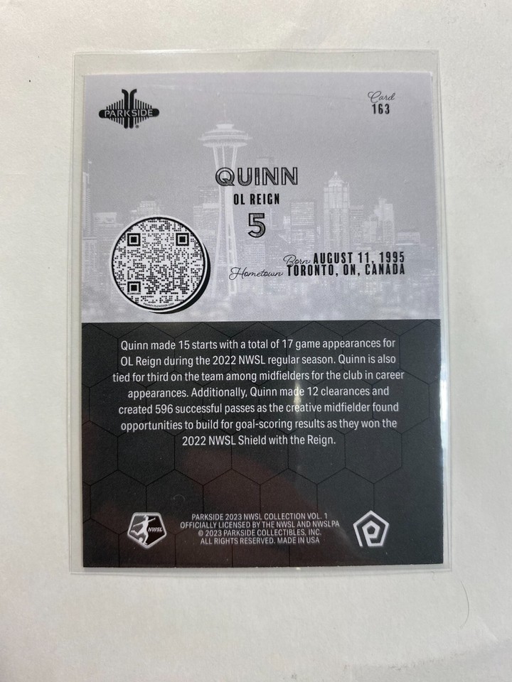 Quinn 2023 OL Reign B&W #163 Parkside Vol. 1 NWSL Card | eBay