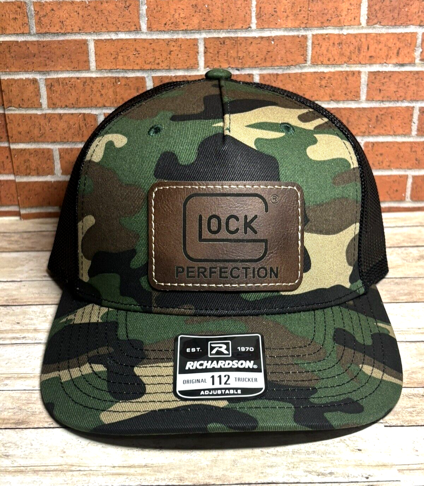 Richardson 112 Glock Leatherette Patch Trucker Hat, Gun Glock Hat, Camo ...