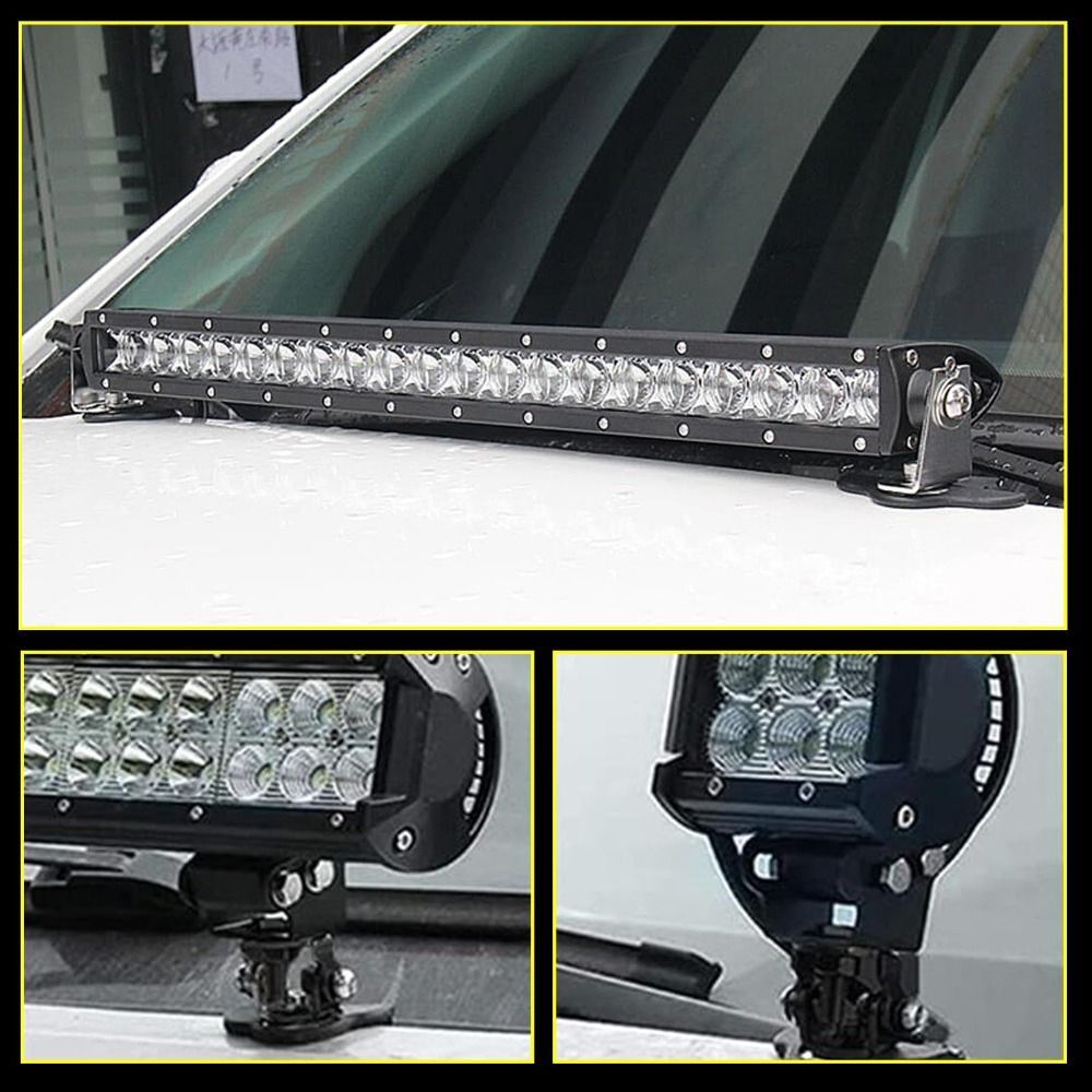 2 Set Universal Hood Light Bar Work Light Holder for Sedans Trucks SUVs ...