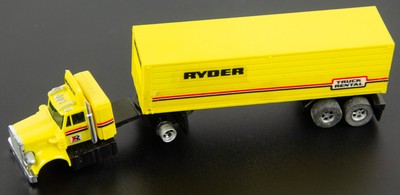 Vintage Aurora AFX Ryder Semi Tractor Trailer Truck Yellow HO Slot Car ...