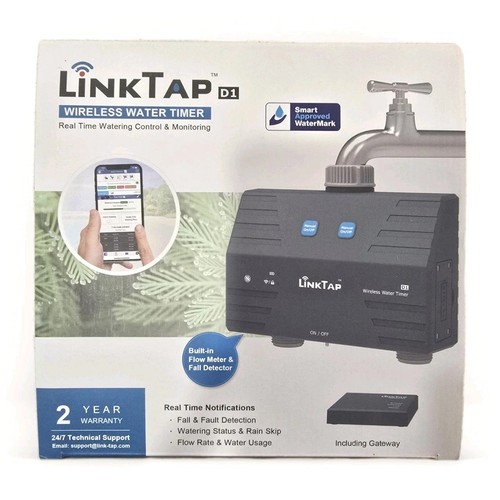 LinkTap D1 Wireless Water Timer & Gateway - Smart Sprinkler Timer with ...