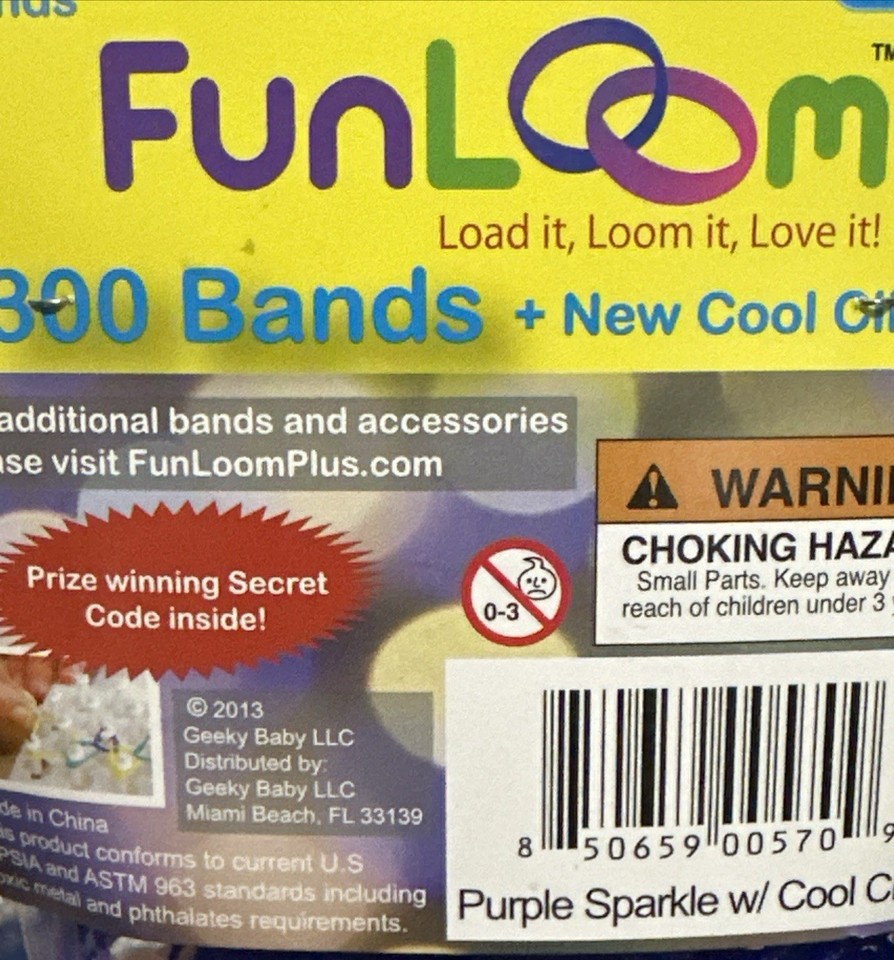 FunLoom Loom Bands Huge Lot Multicolor Silicone Bands Ages 8+ New ...