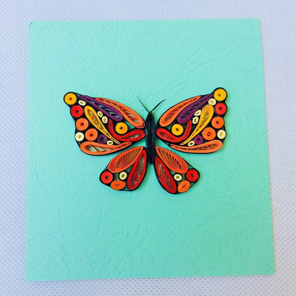 Paper Quilling colourful handmade Butterfly cards for making card, wall ...