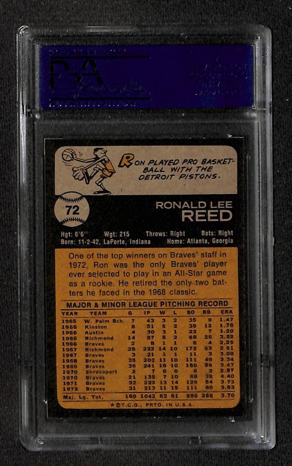 1973 TOPPS #72 RONALD REED PSA 9 Mint 21375627 | eBay