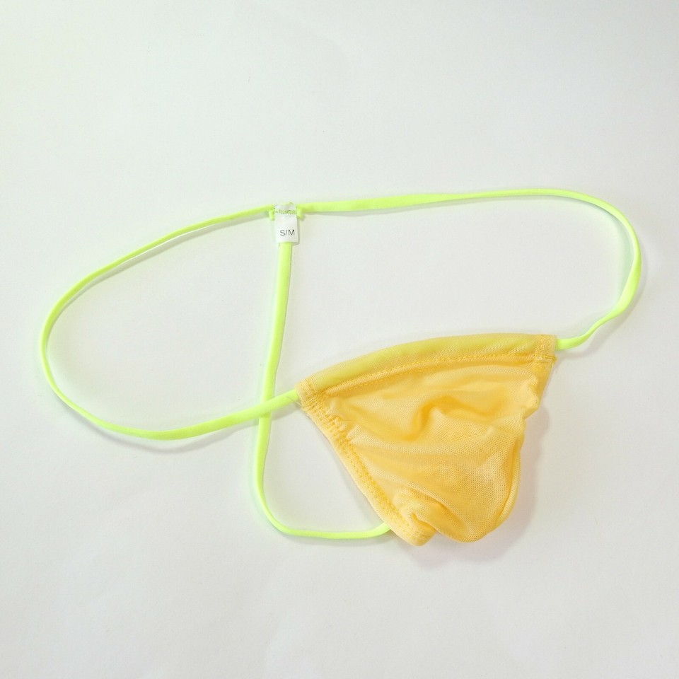 K3450 K345 Mens Micro Pouch Thong G String Semi C-thru Mesh Nylon ...