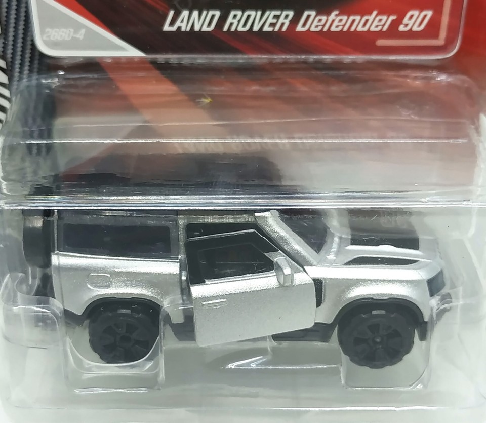 Majorette Land Rover Defender 90 Metallic Silver Black 1:66 3" Package ...