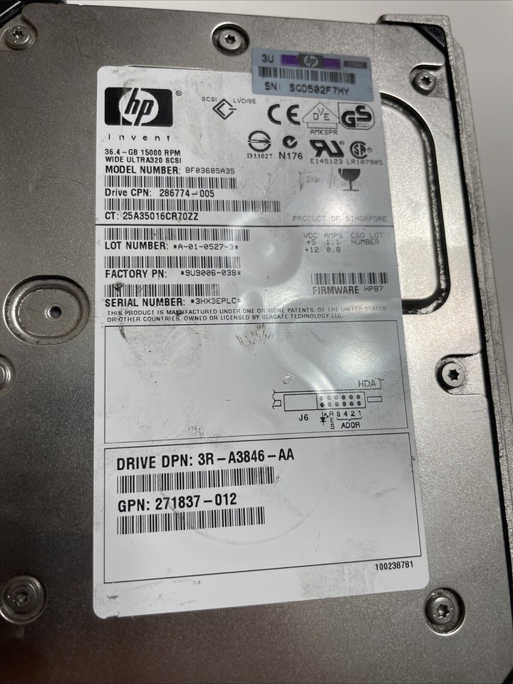 HP Invent BF03685A35 36.4GB 15000RPM 3.5" SCSI Hard Drive | eBay