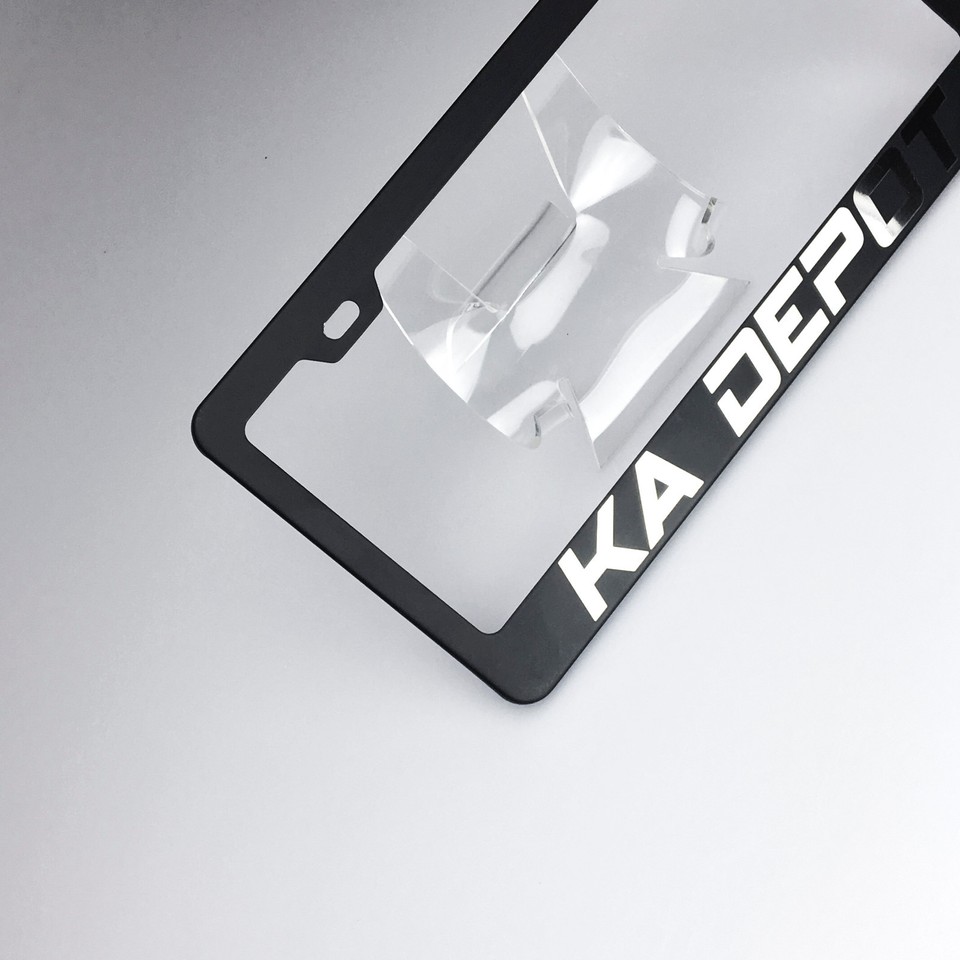 Matte Black custom Logo Mirror Laser Etched SS License Plate Frame Tag ...