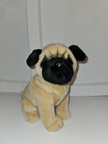 Aurora Realistic 10" Plush Tan Black Pug Puppy Dog Stuffed Animal Toy ...