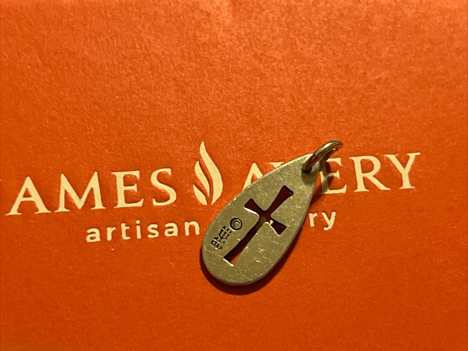James Avery Teardrop Crosslet Charm Pendant Retired Cut Loop Gift Box ...