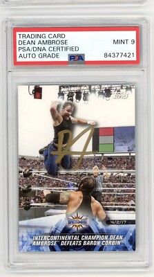 Dean Ambrose Signed 2018 Topps WWE Road To WM #78 PSA MINT 9 Auto Jon ...