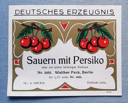 Old Pattern Label Liqueur Label Schnapps Label Label Sour With Peach | eBay