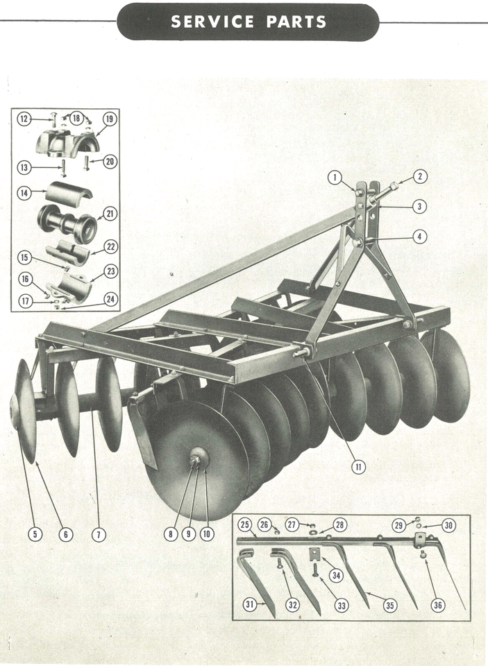 Ford Dearborn Tandem Disc Harrow 3pt Hitch Owners Manual 8n 2n 9n 11-59 ...