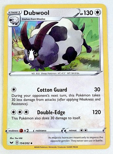 Pokémon Dubwool Trading Card 154/202 | eBay