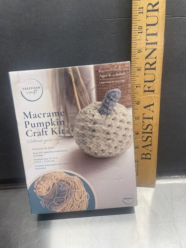 Freeform Macrame Pumpkin Craft Kit Ivory Makes One Age 8-Adult Handmade ...