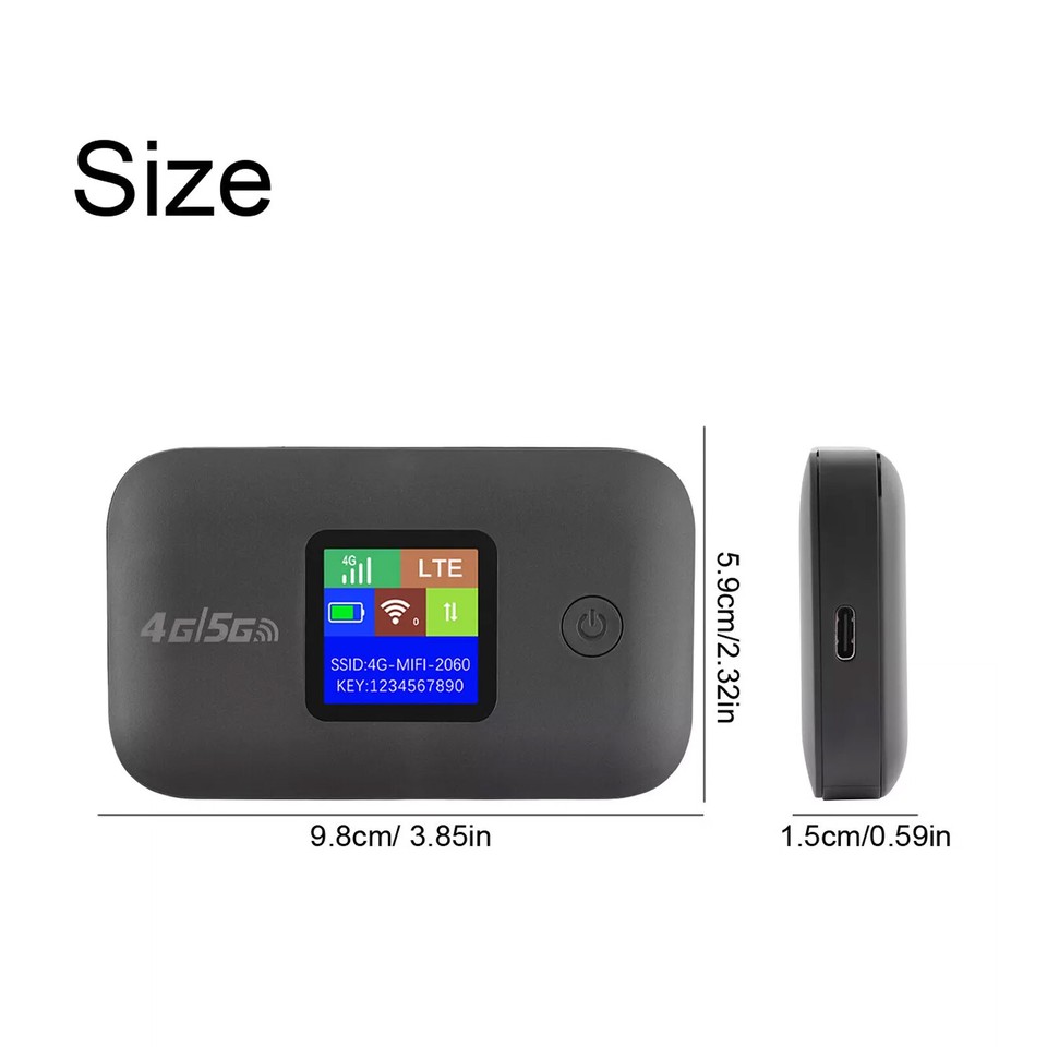 5G Portable Unlocked 4G Wireless WiFi Router Mobile Broadband LCD MIFI ...