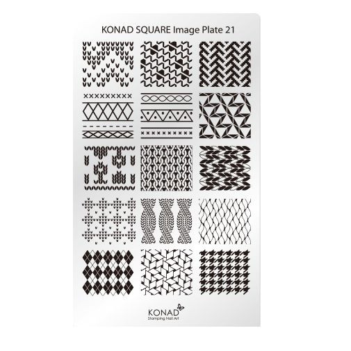 Konad Square Image Plate 21 for Stamping Nail Art Transfer Stencils ...