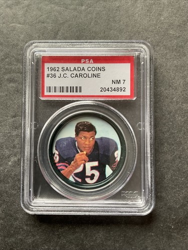 1962 Salada Coins #36 J.C. Caroline PSA NM 7 Chicago Bears | eBay