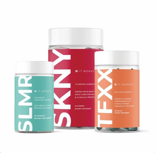 It Works! 1 SLMR (30 cap) 1 SKNY (60 gummies) 1 TFXX fat burn (60 ...