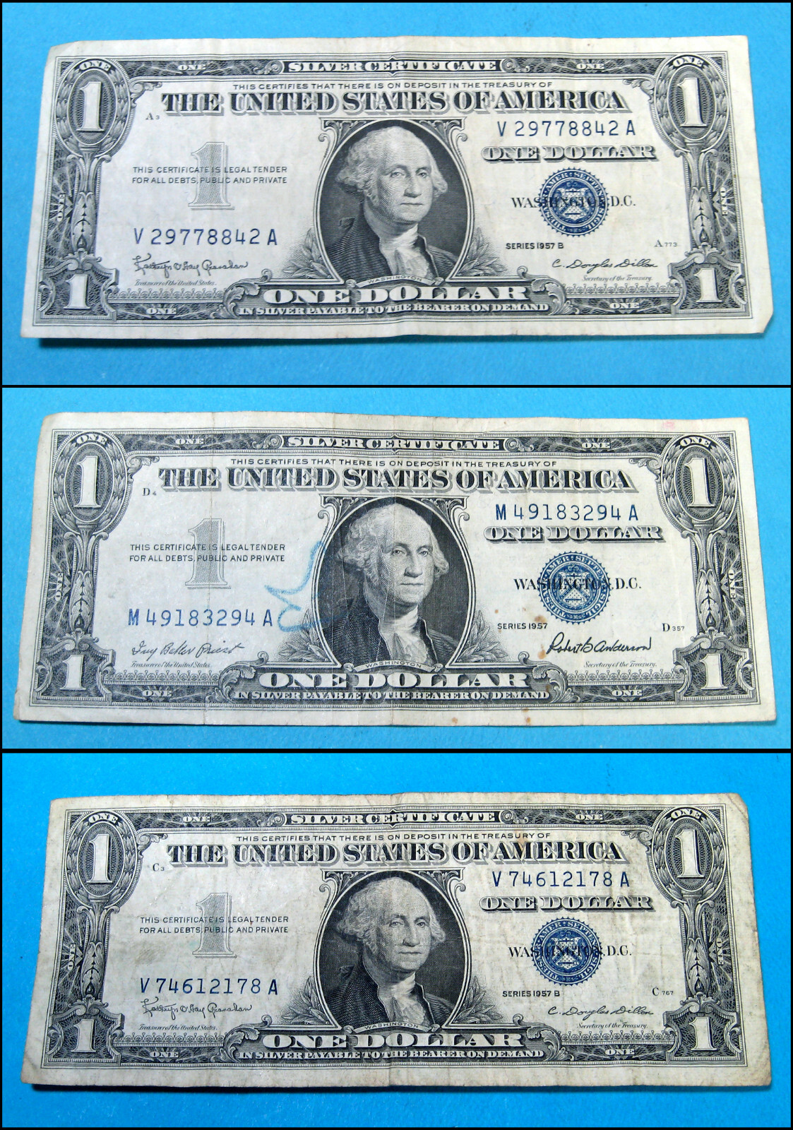 Qty(3) 1957 Silver Certificate $1 One Dollar Bill Note | eBay