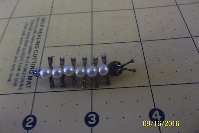 3D ANTIQUE ART STERLING PEARL articulated moveable jointed PIN BROOCH ...