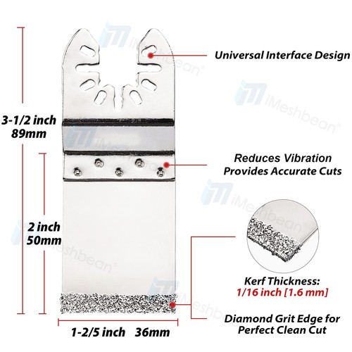 3 X Oscillating Multi Tool Blade Diamond Saw Blades Set For Mortar ...