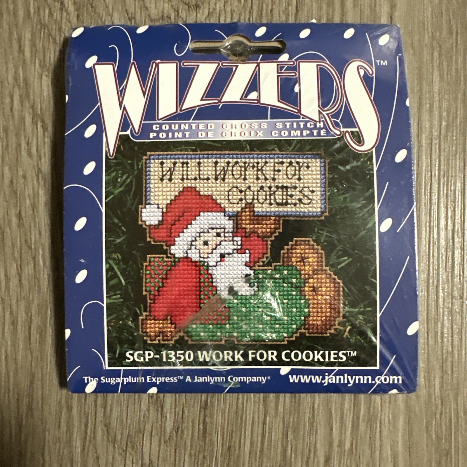 Wizzers "Work For Cookies" Counted Cross Stitch Ornament Kit Santa ...