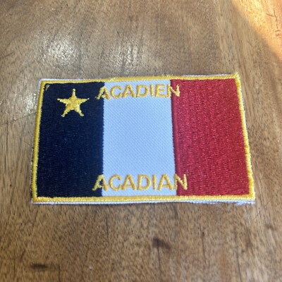Vtg Acadien Acadian Flag Embroidered Patch Sew On Badge | eBay