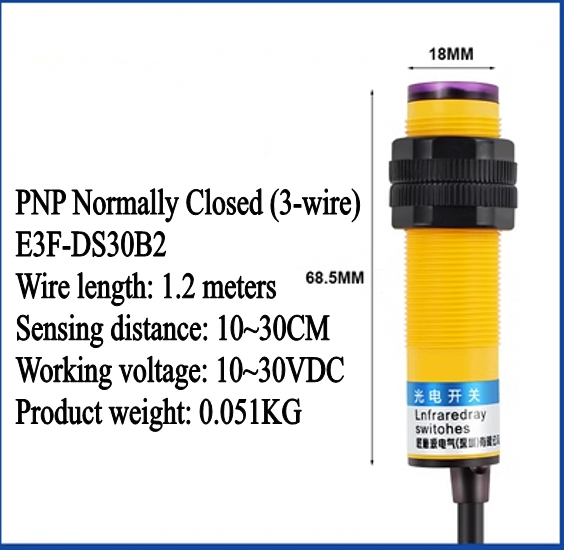 Infrared Diffuse Reflection Photoelectric Switch Proximity Sensor PNP ...