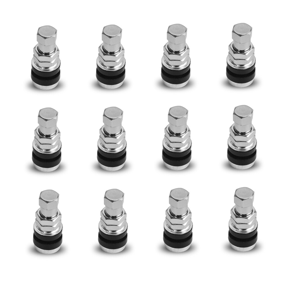 Set of 12 Chrome TR161 Tire Wheel Valve Stems Bolt Srews for ATVs go ...